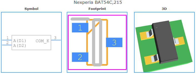 BAT54C,215中文资料_PDF数据手册_参数_引脚图_图片-立创商城